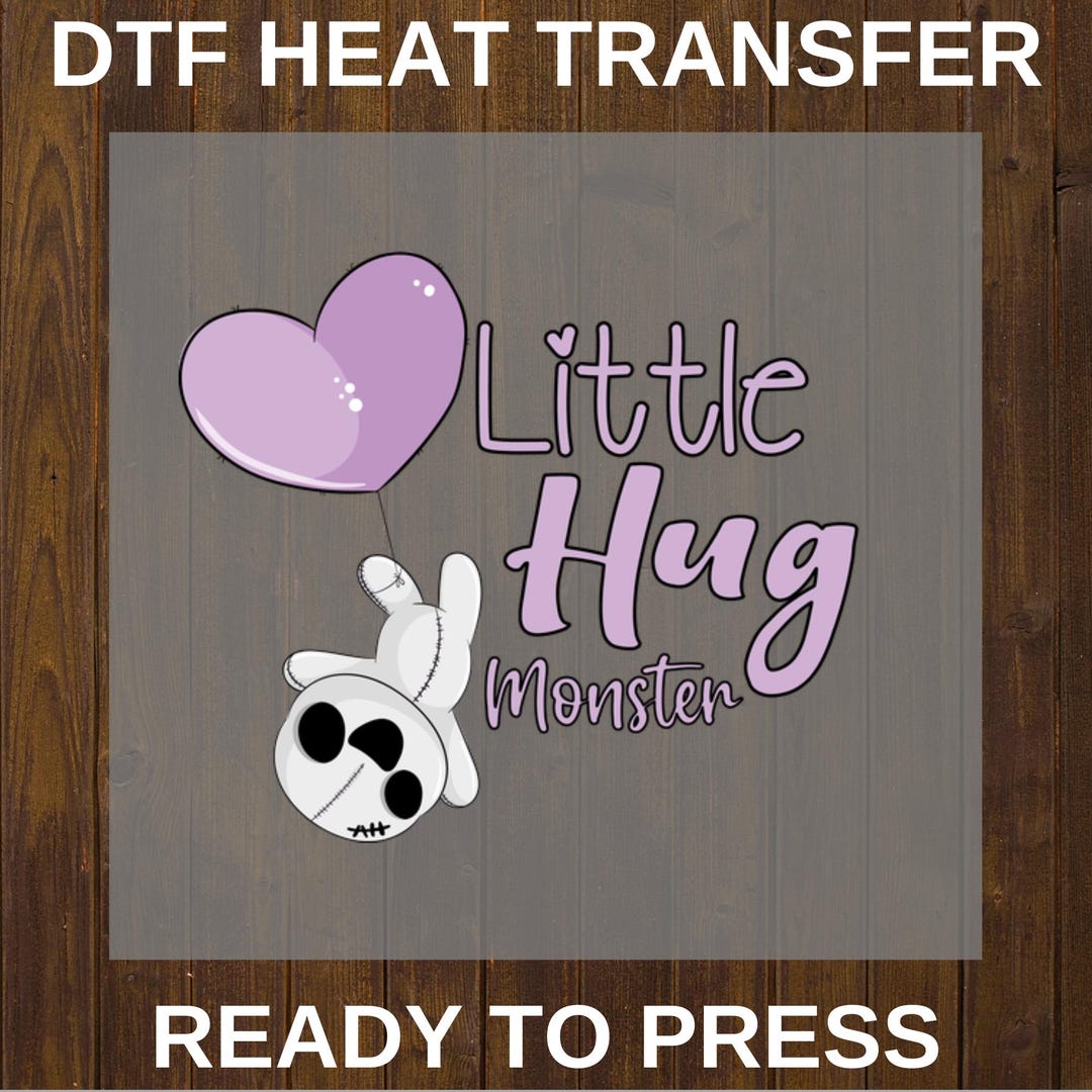 Little Hug Monster Heat Press DTF Transfer: Customizable Halloween Iron ...