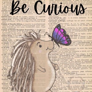 Printable Dictionary Page - Hand-drawn Hedgehog & Butterfly With "be ...