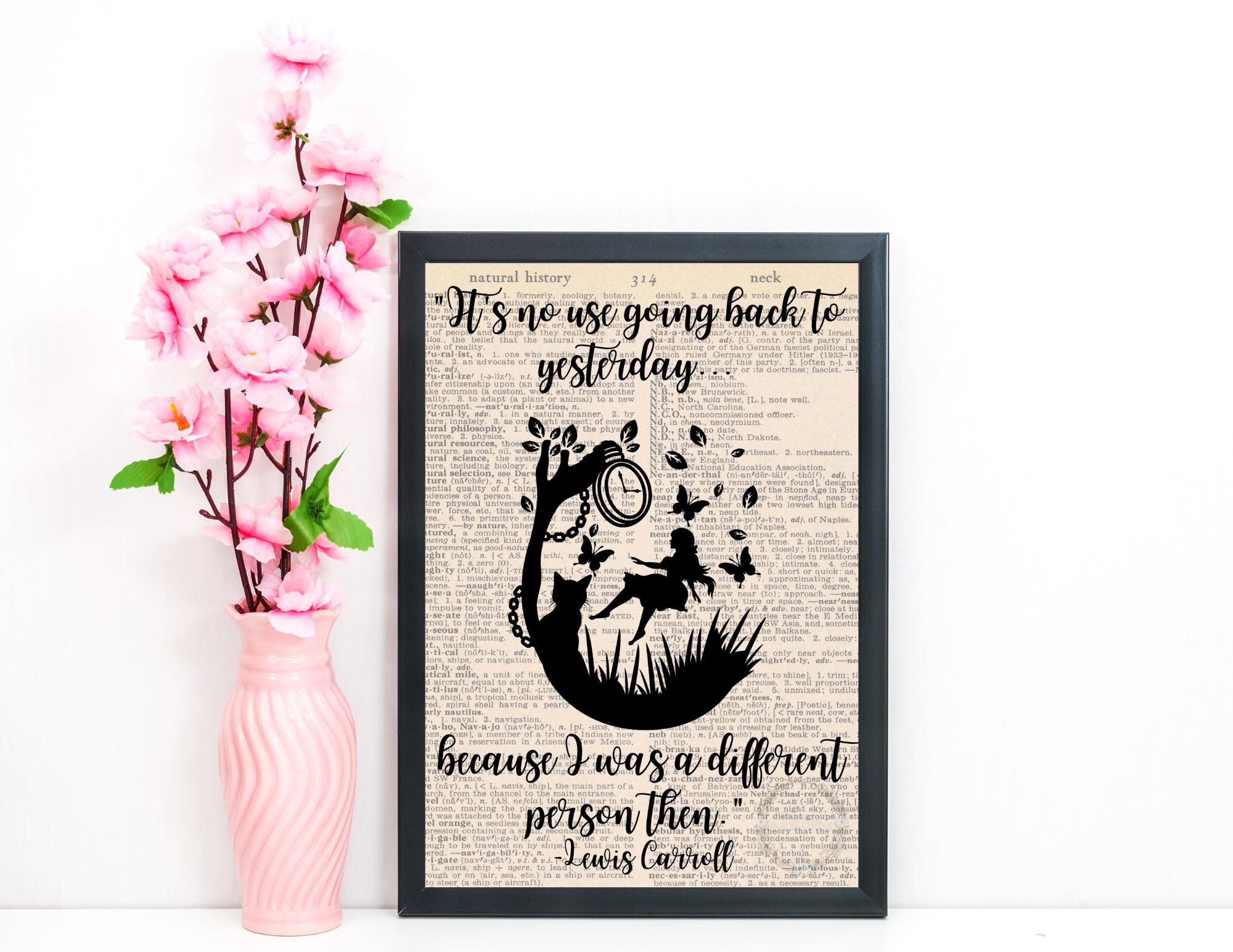 Whimsical Alice in Wonderland Digital Dictionary Page Print - Etsy