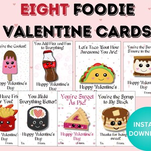 Valentine Day Cards, Printable Valentines Day Card Kids, Food ...
