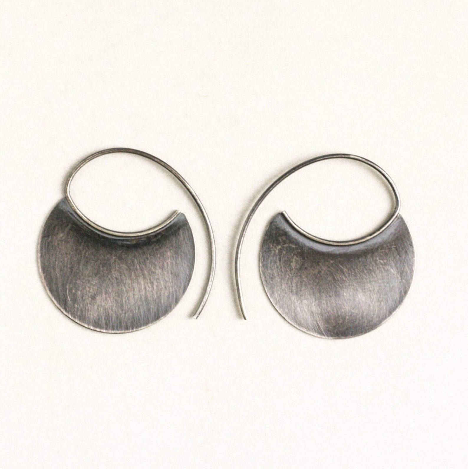 Sterling Silver Crescent Earrings Silver Tribal Earrings - Etsy