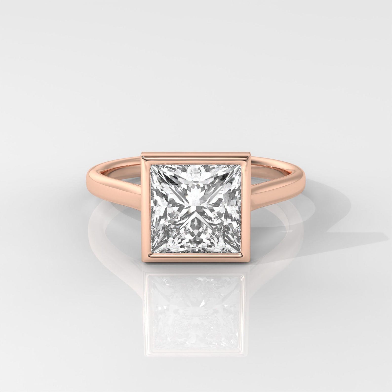 2 Ct E-color VS1 Clarity Princess Cut IGI Certified Lab Grown Diamond ...