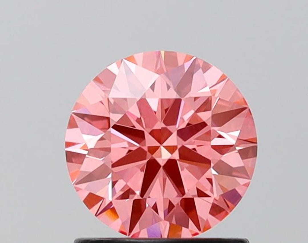 1.03 Ct Fancy Vivid Pink-color, VVS 2 Clarity Round Brilliant IGI ...