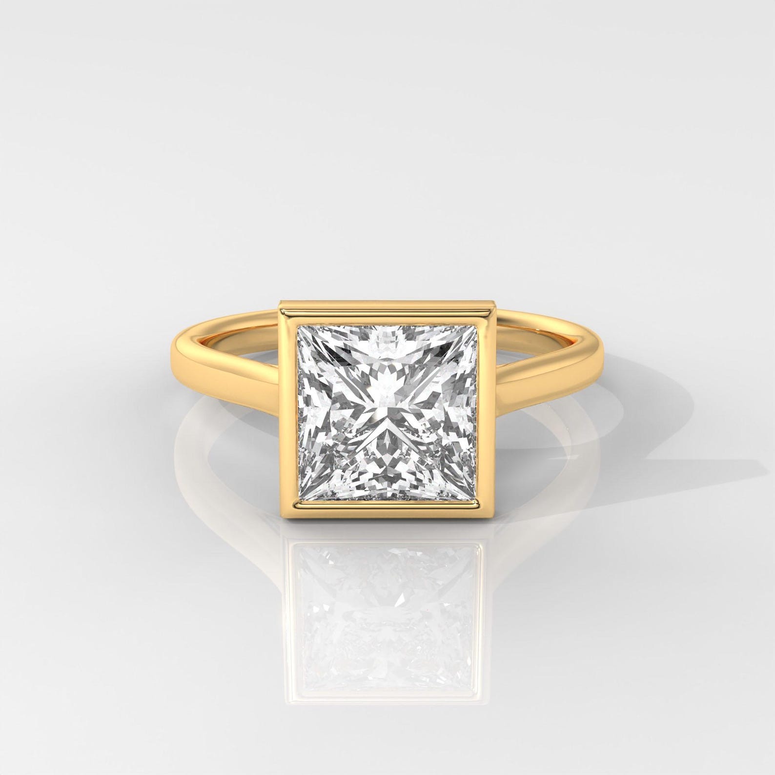 2 Ct E-color VS1 Clarity Princess Cut IGI Certified Lab Grown Diamond ...