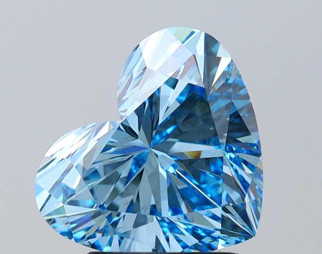 3.32 Ct Fancy Intense Blue Color VS 2 Clarity Heart Brilliant IGI ...