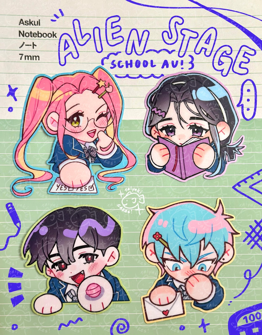 Alien Stage (ALNST): School AU Stickers - Etsy