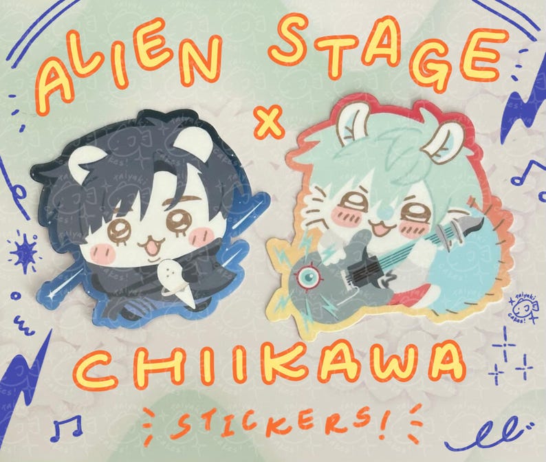 Alien Stage (ALNST): Chiikawa Ivan + Momonga Till Stickers - Etsy