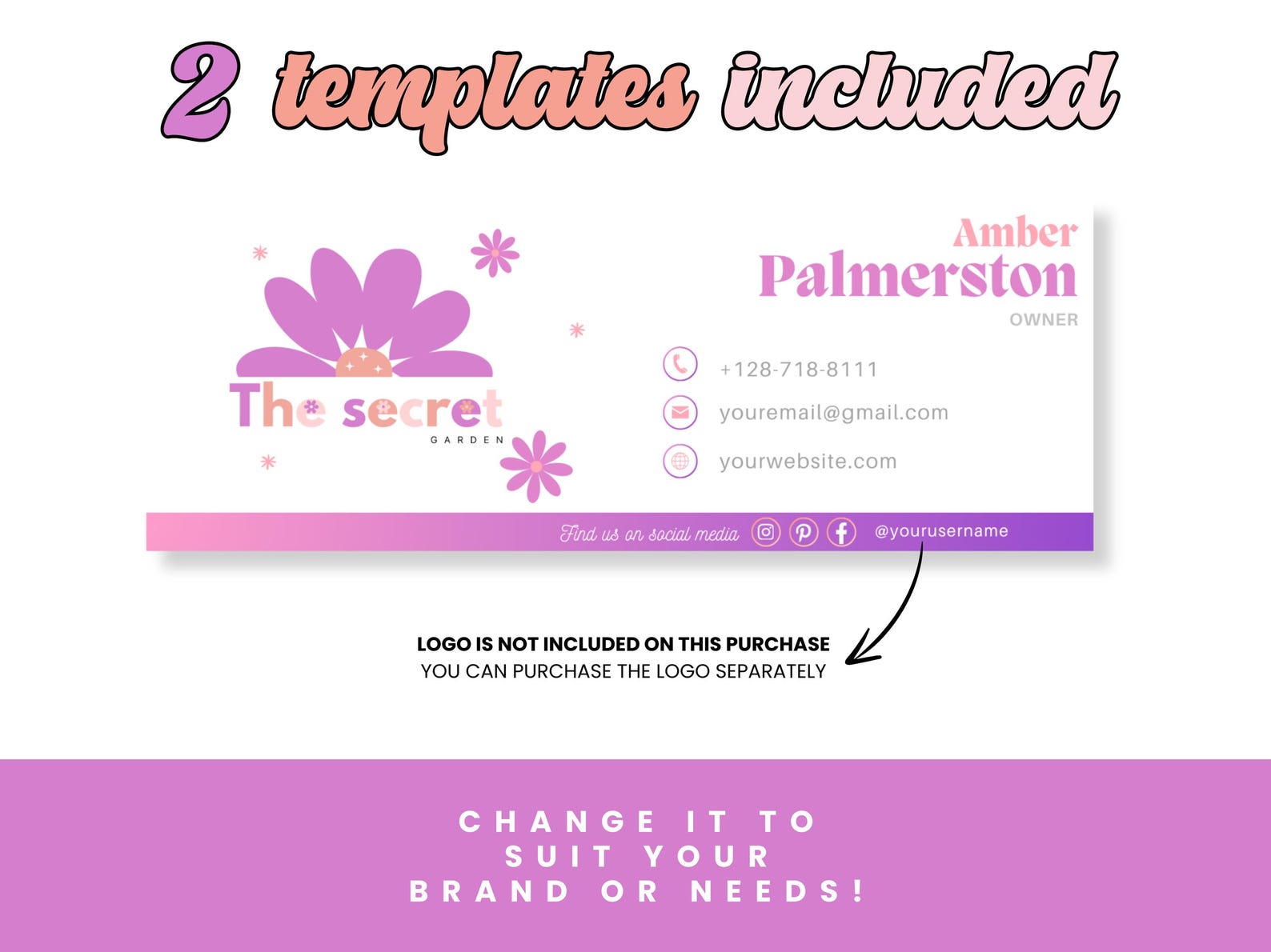 Email Signature Canva Editable Digital Instant Download Canva Template ...