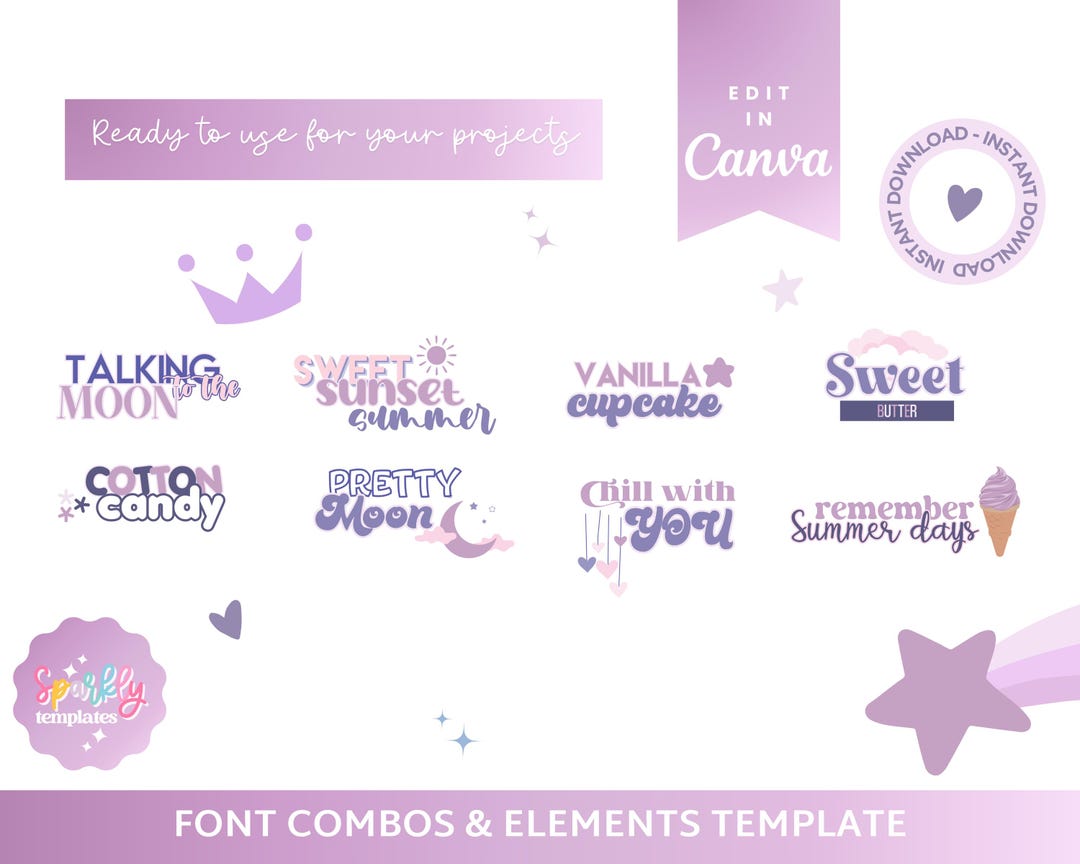 1 Font Combos Template 8 Combos, 15 Fonts 8 Elements Canva Editable ...