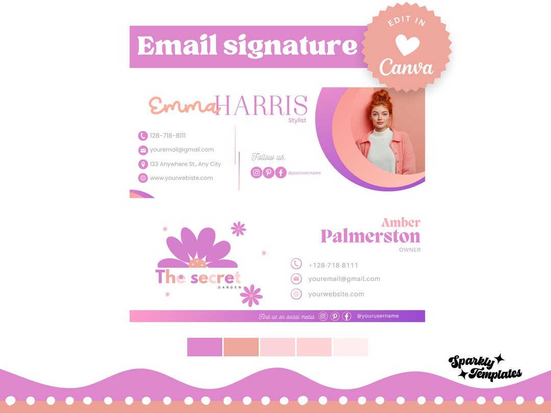 Email Signature Canva Editable Digital Instant Download Canva Template ...