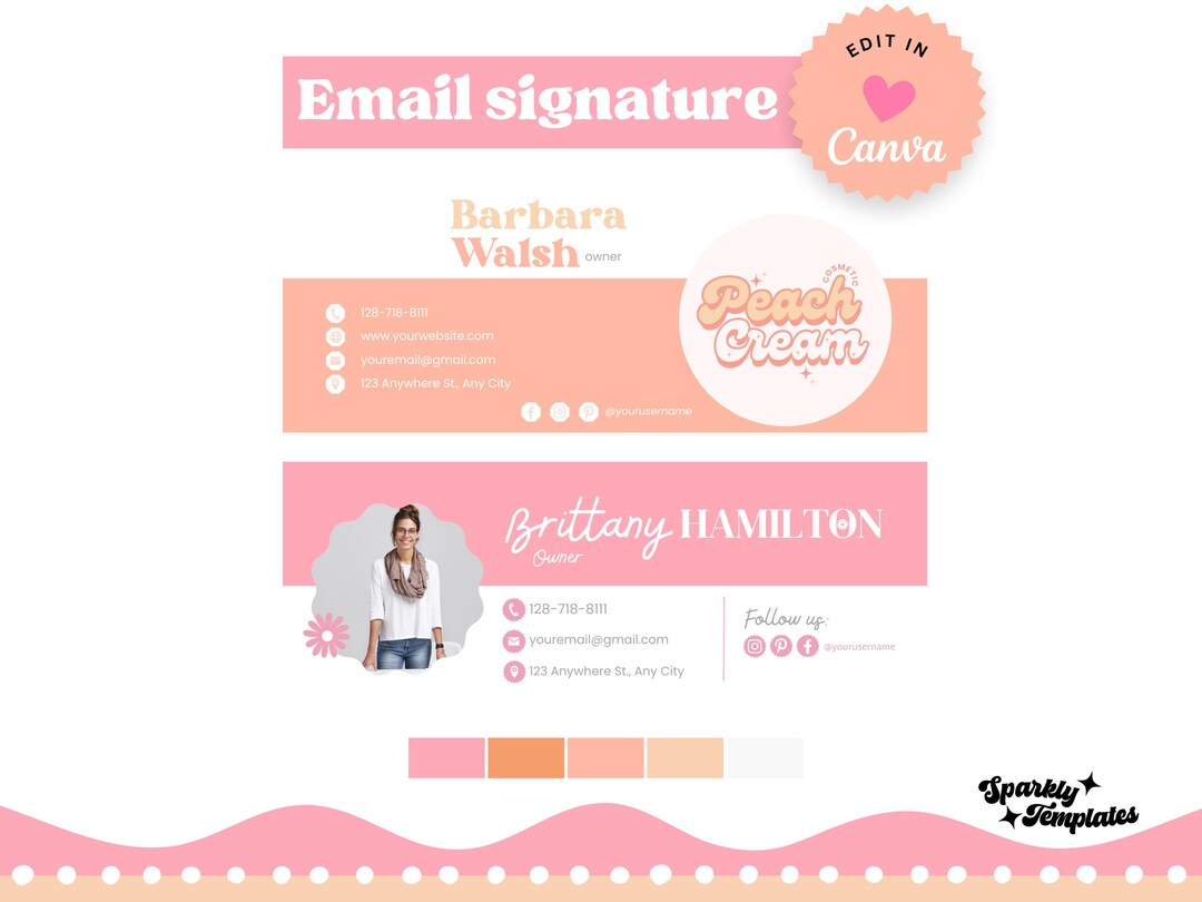 Email Signature Canva Editable Digital Instant Download Canva Template ...