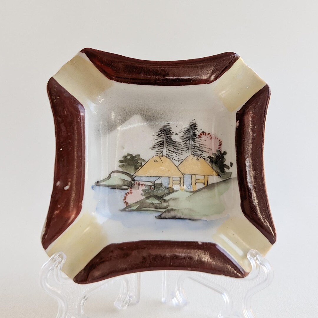 Vintage Japanese Ashtray, Miniature Kutani Dish - Etsy