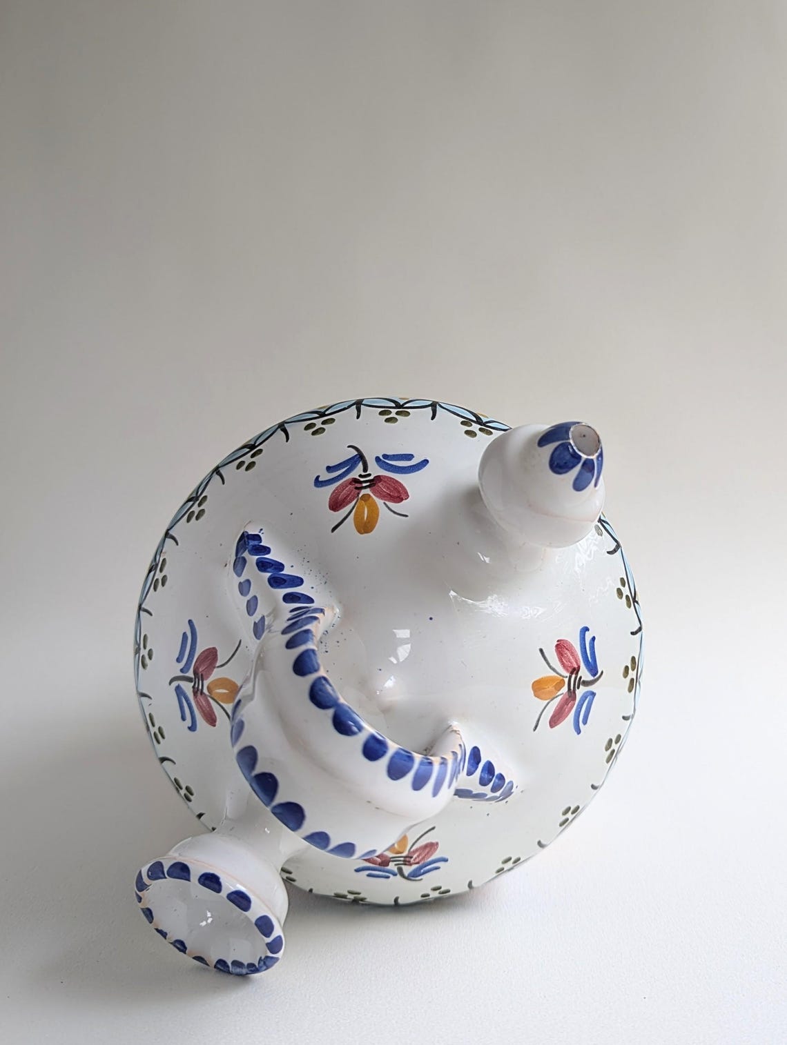 Traditional Colourful Spanish Water Jug, Double-spouted Botijo ...