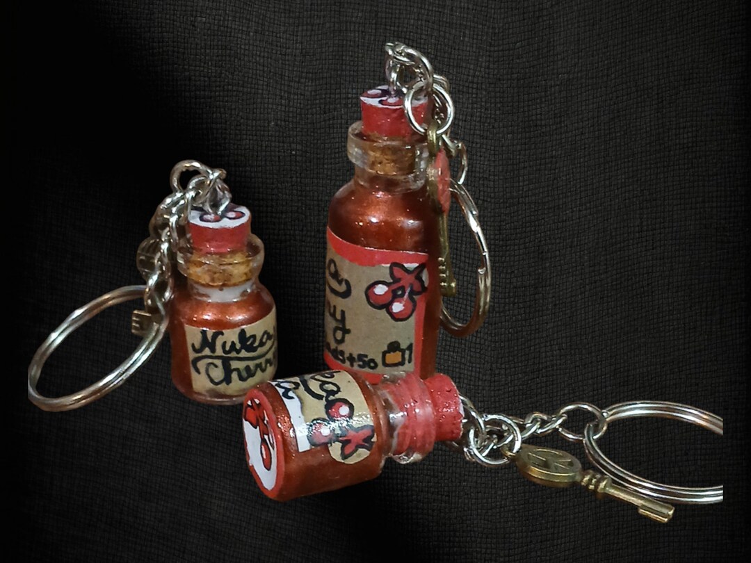 Fallout Inspired Handmade Nuka Cola Cherry Charm Keychain, Unique ...