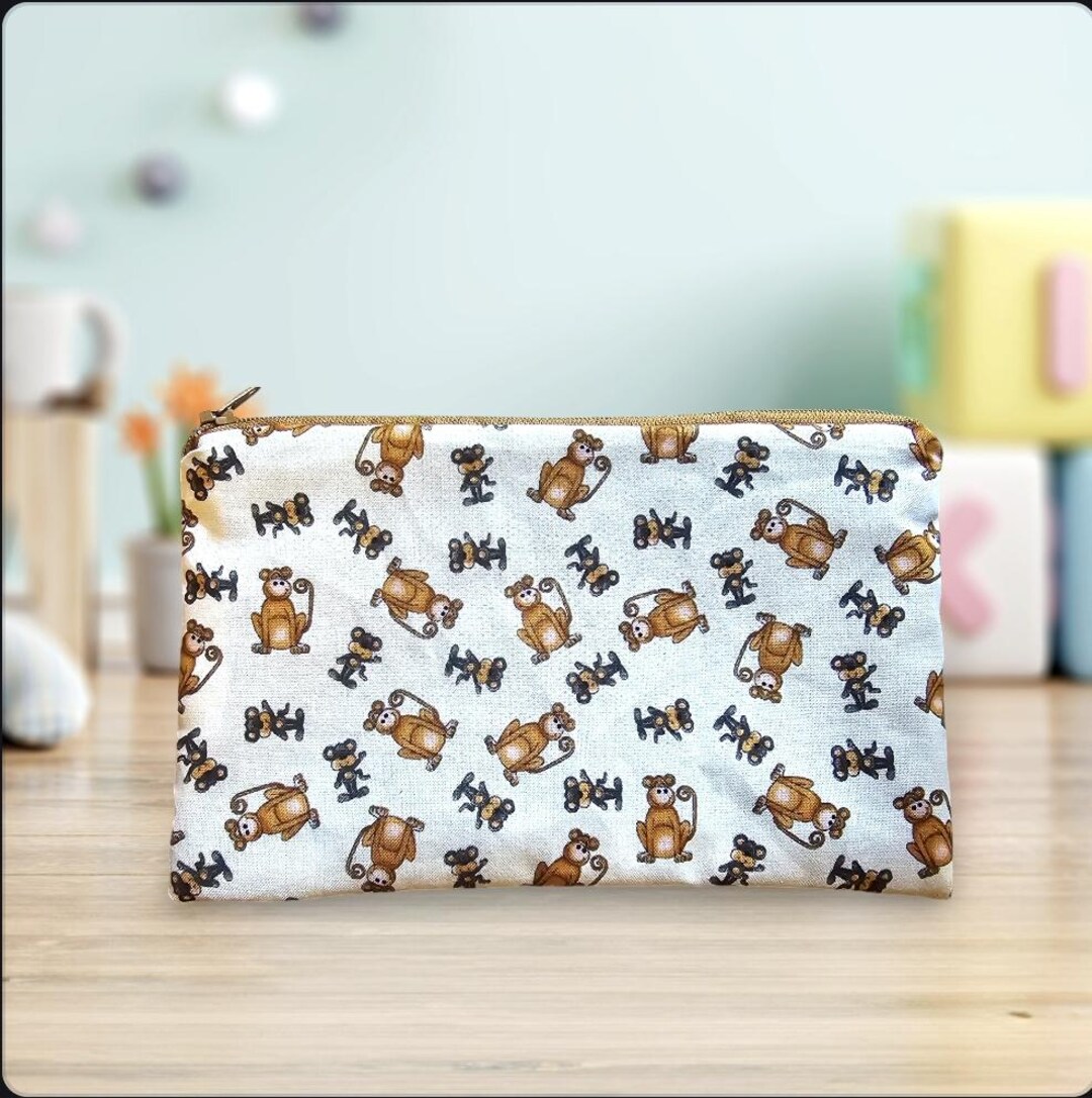 Monkey Zipper Pouch - Etsy