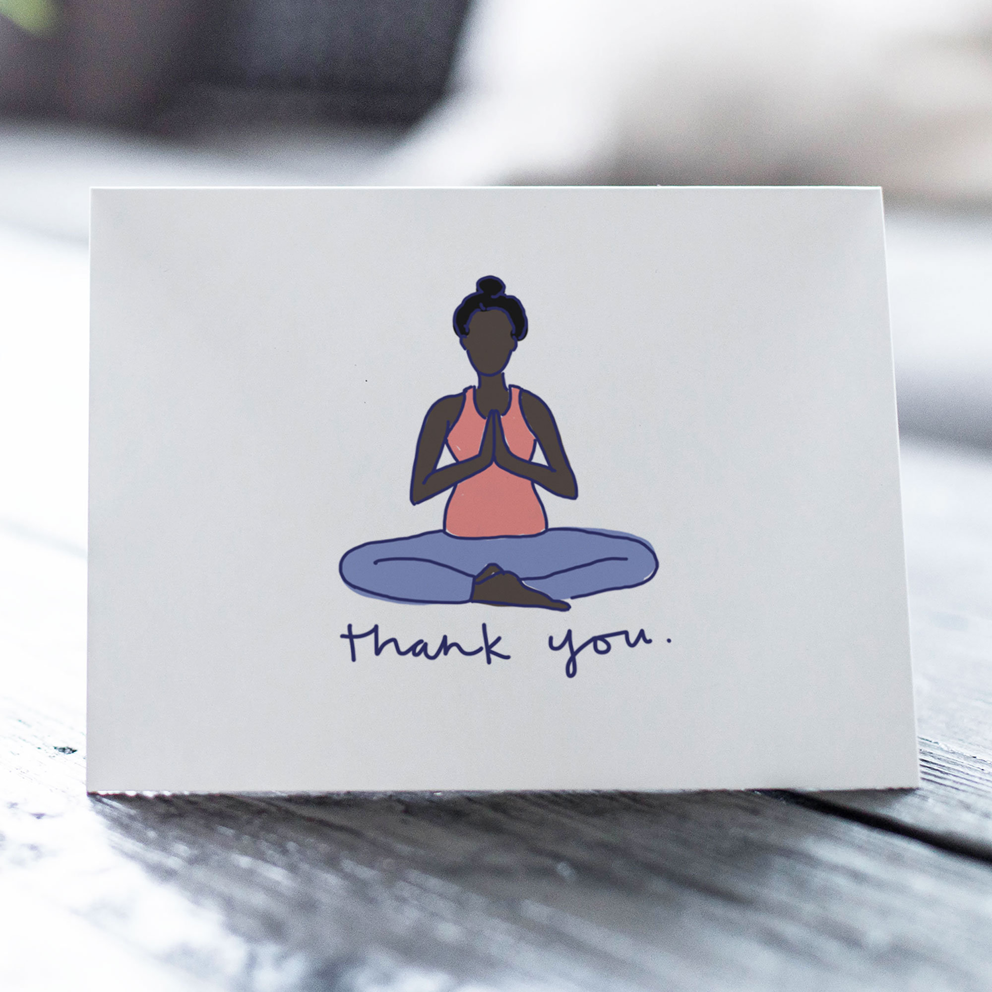 Thank You Yogi Hand-drawn Yoga Thank You Card // Blank Inside // Yoga ...
