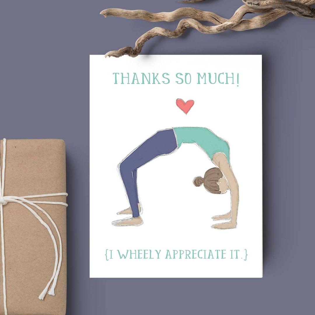 Thanks so Much! - Yoga Pose Thank You Card // Blank Inside // Yoga ...