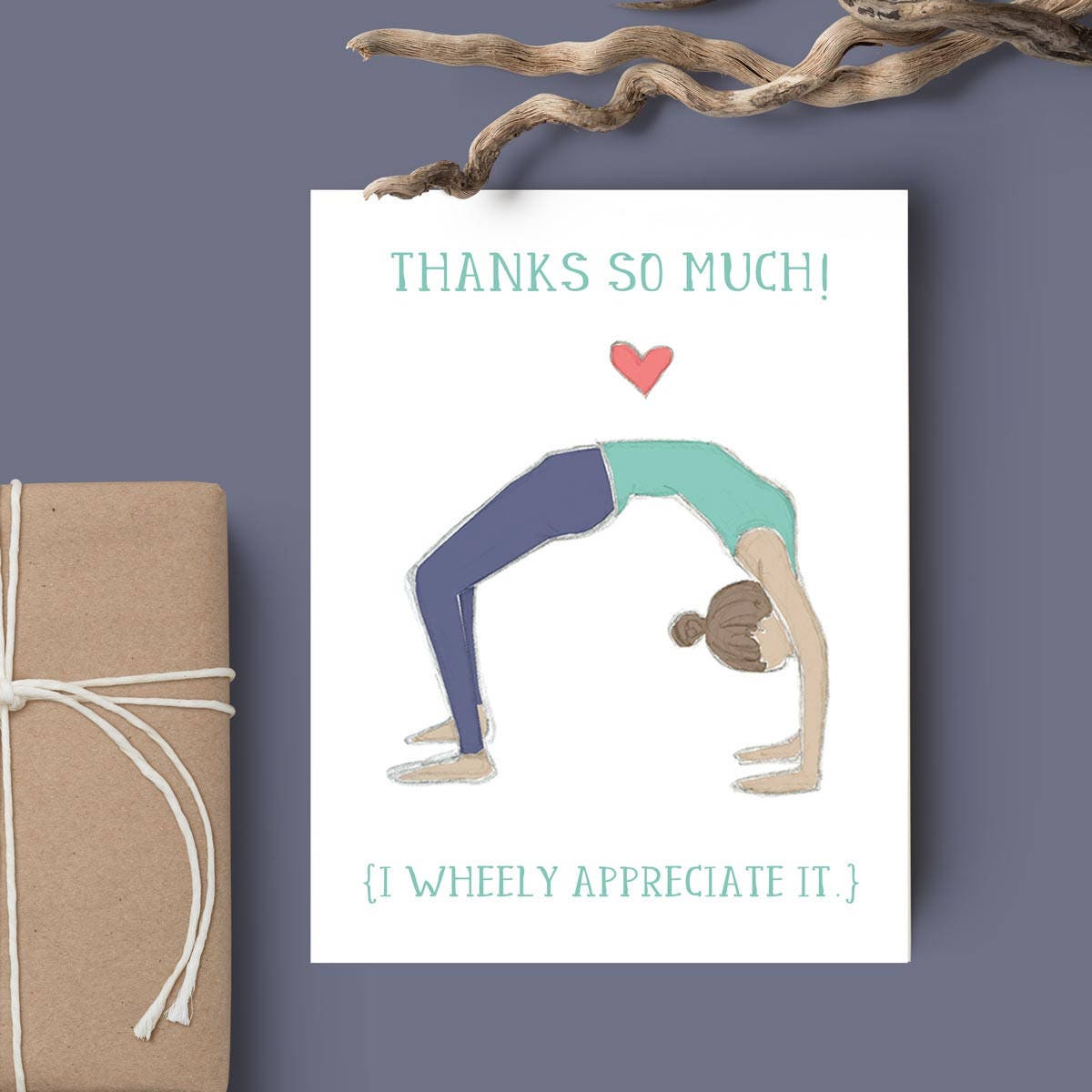 Thanks so Much Yoga Pose Thank You Card // Blank Inside // Yoga Cards ...