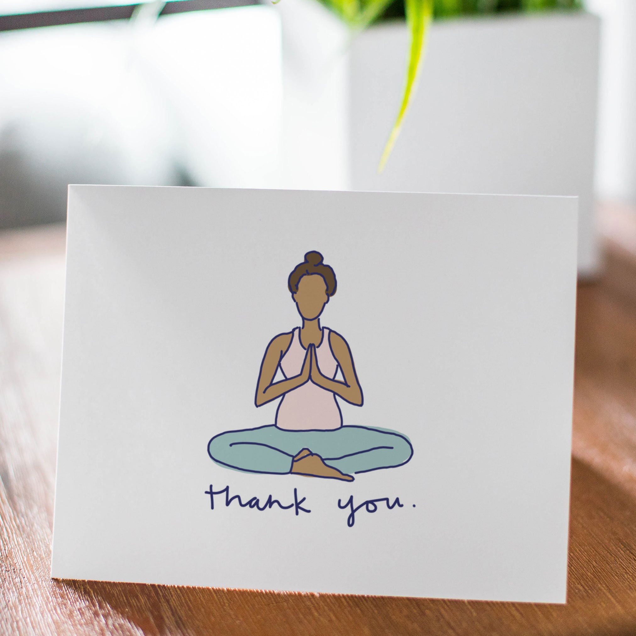 Thank You Yogi Hand-drawn Yoga Thank You Card // Blank Inside // Yoga ...