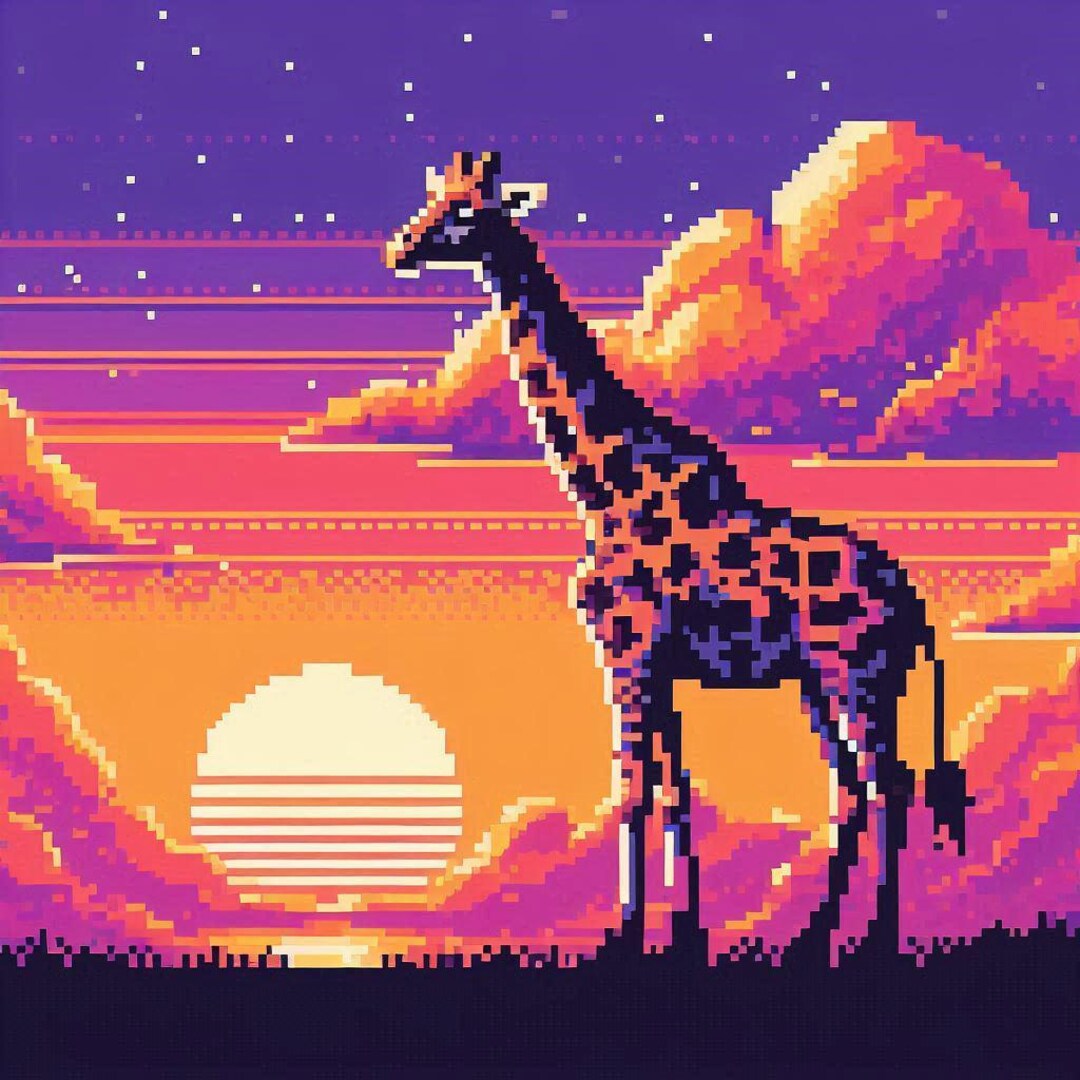 Made to Order Giraffe Pixel Art - Etsy