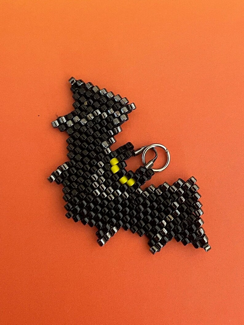 Spooky Halloween Bat Beaded Keychain Stitch Marker Bookmark Charm - Etsy