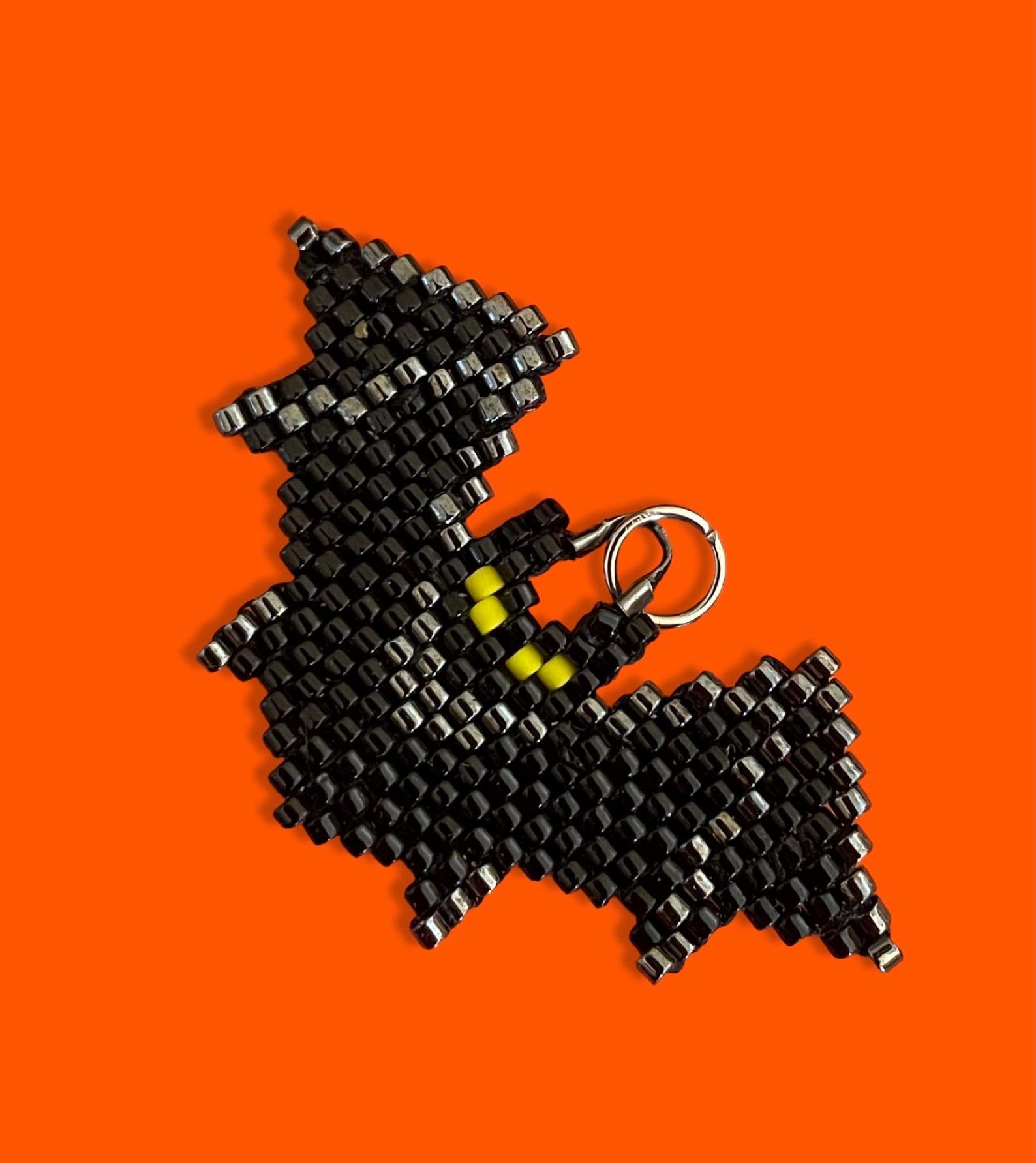 Spooky Halloween Bat Beaded Keychain Stitch Marker Bookmark Charm - Etsy