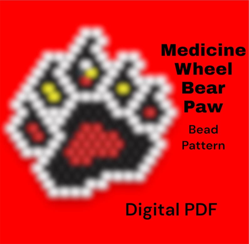 Beading Pattern: Medicine Wheel Bear Paw Indigenous Beaded Earrings/keychain PATTERN - Etsy