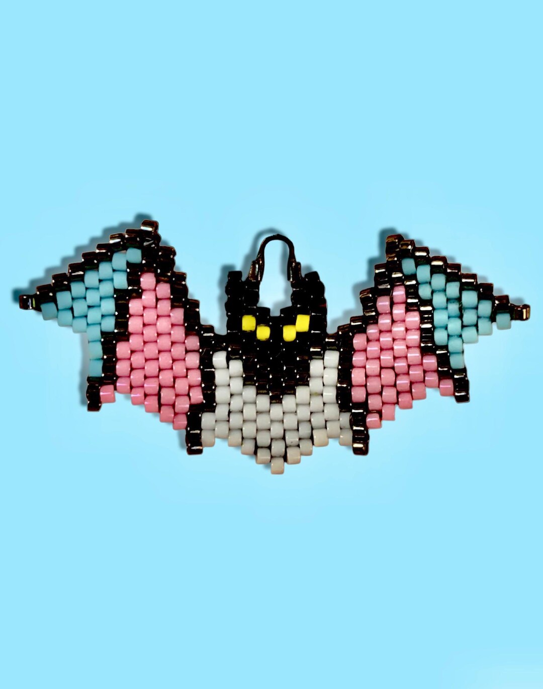 Transgender Pride Bat | Spooky Halloween Trans Bat Beaded Keychain ...