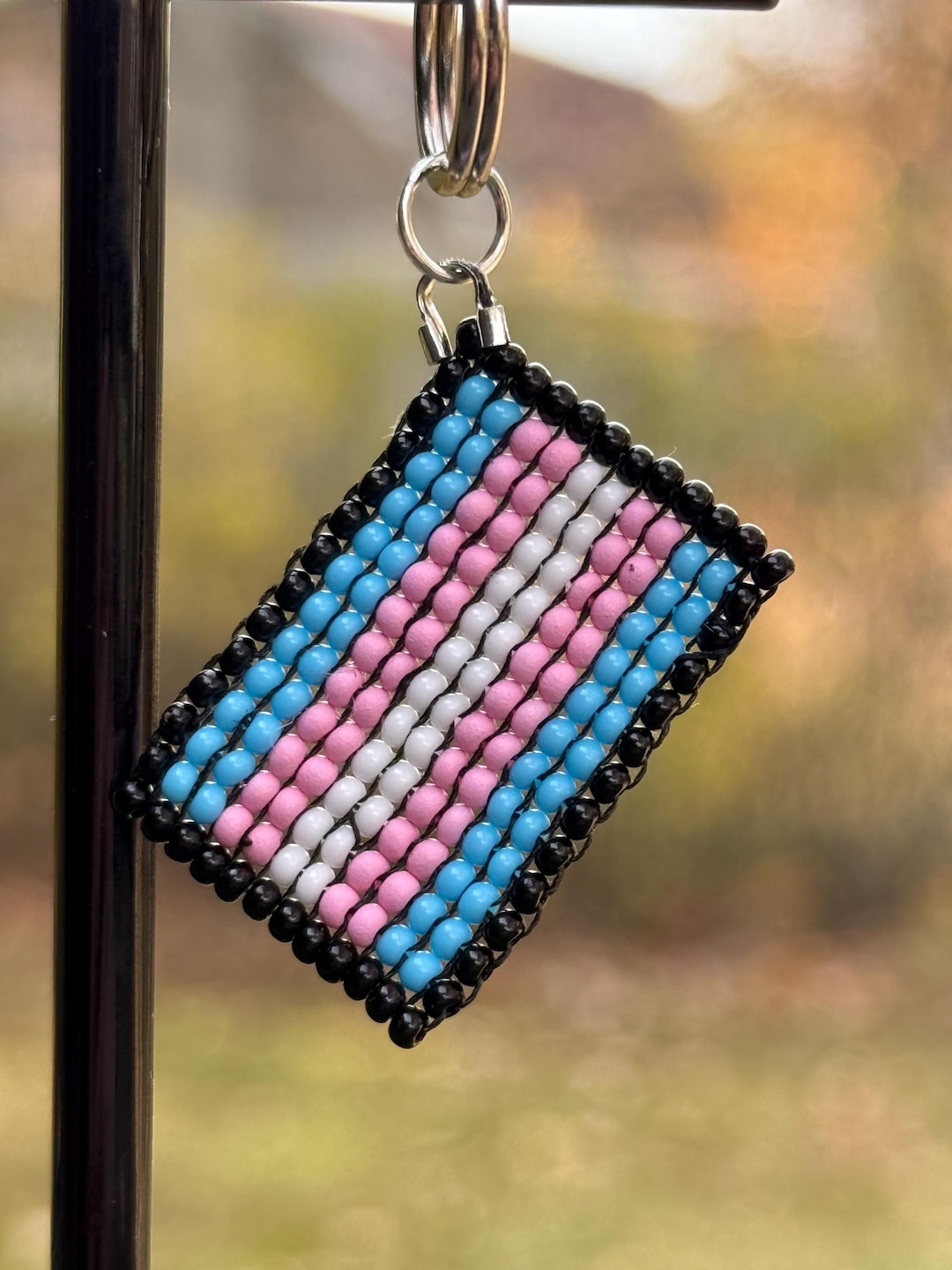 Transgender Pride Flag Beaded Keychain Stitch Marker Bookmark Charm - Etsy