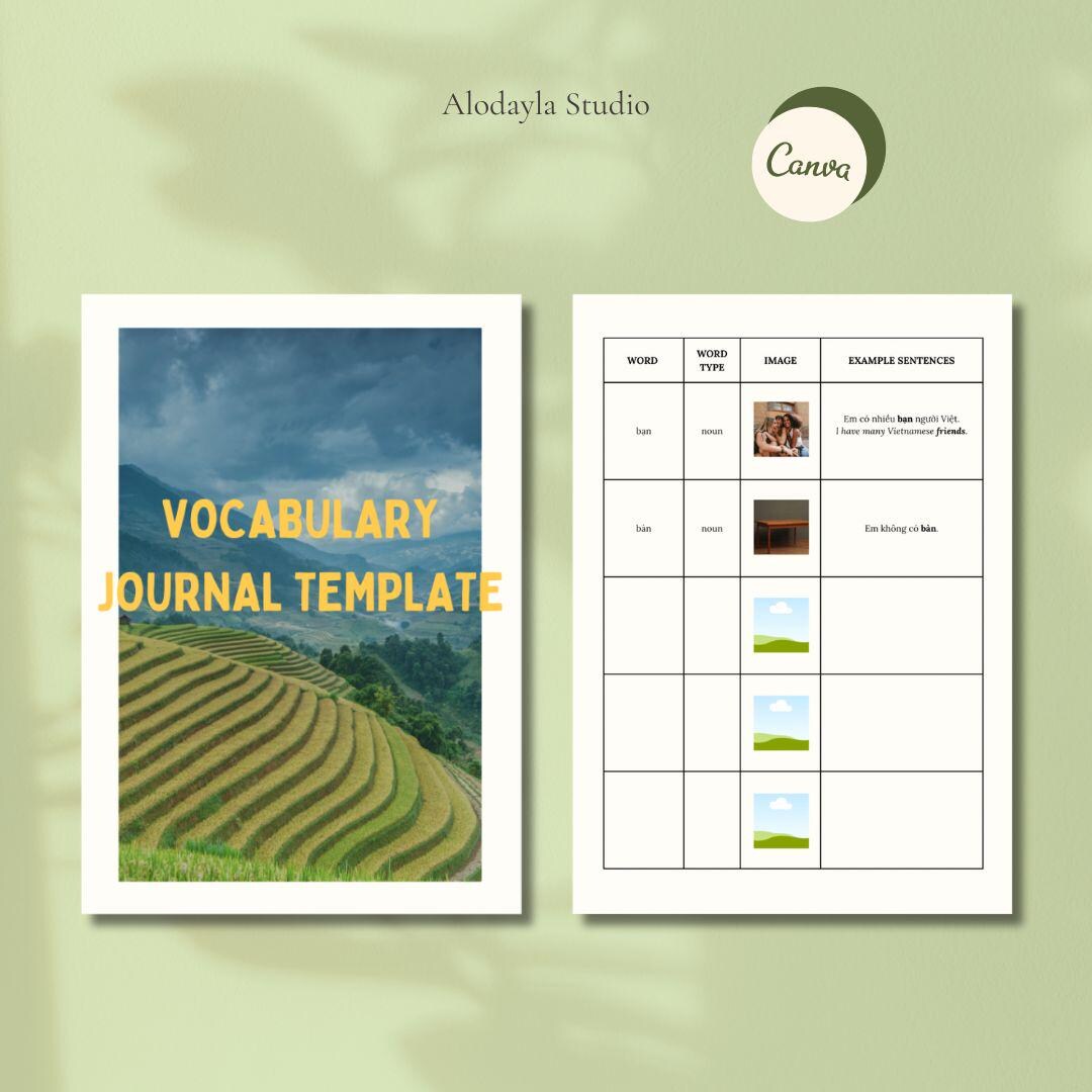 Vocabulary Journal Template, Vocabulary List Template, Editable ...