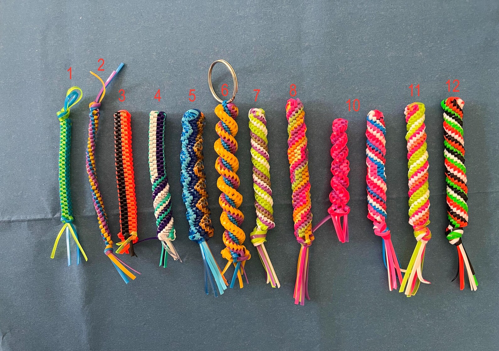 Scoubidou Keychain - Colorful Handmade Boondoggle/scooby Keychain Gimp ...