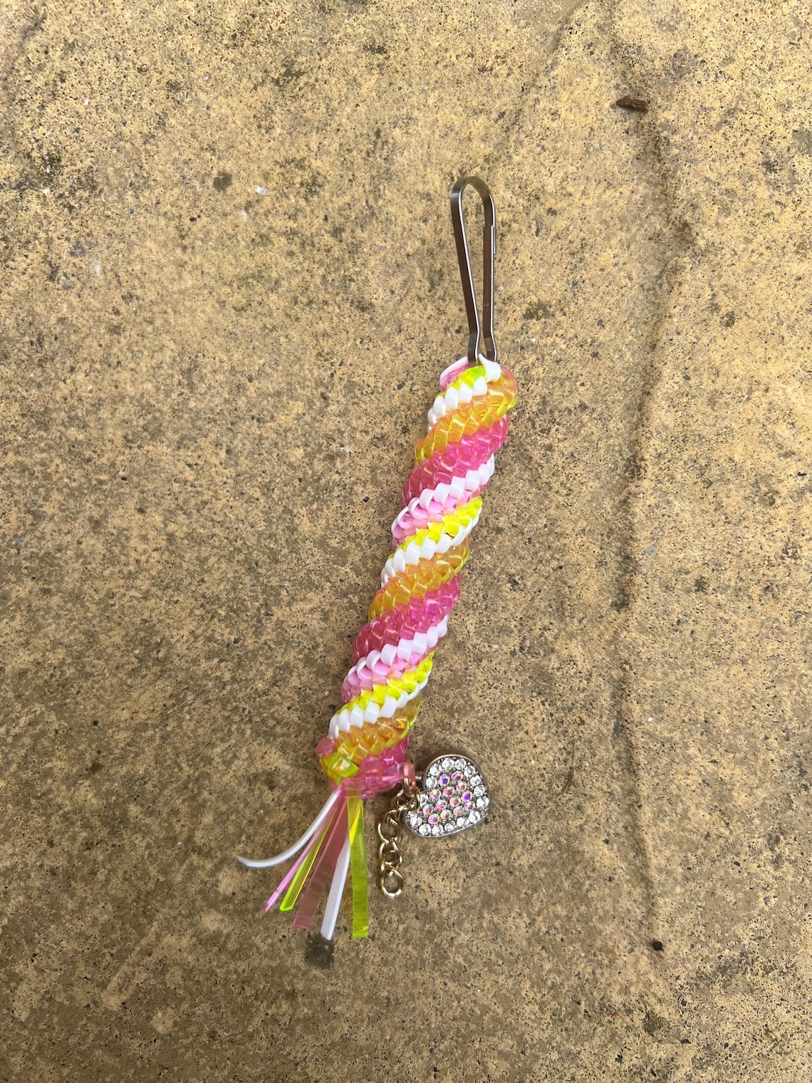 5 String Spiral Twist Stitch Scoubidou Keychain Colorful Handmade ...