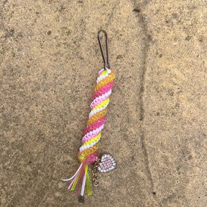 5 String Spiral Twist Stitch Scoubidou Keychain Colorful Handmade ...