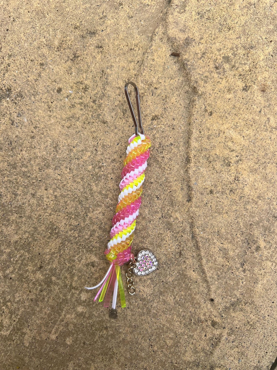 5 String Spiral Twist Stitch Scoubidou Keychain Colorful Handmade ...