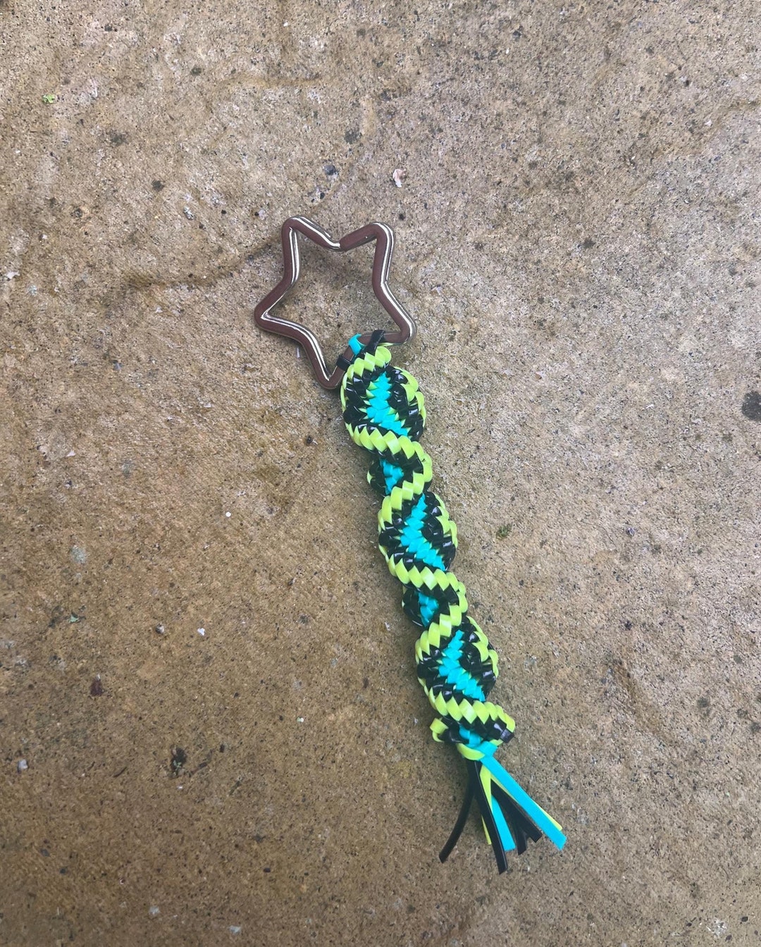 Spiral Twist Stitch Scoubidou Keychain - Colorful Handmade Boondoggle ...