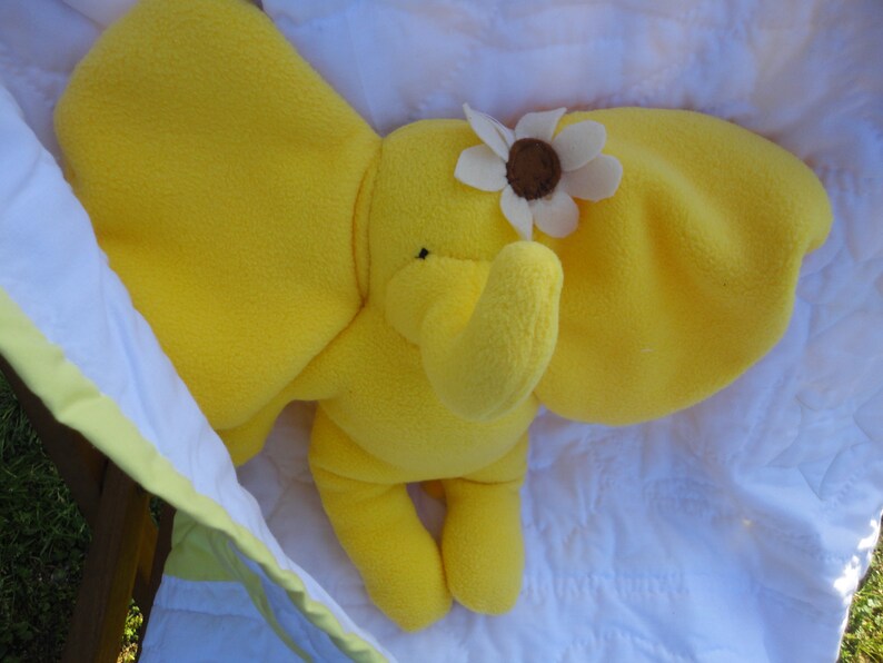 Plush Toy Yellow Baby Elephant Stuffie Named Daisy Handcrafted Stuffed ...