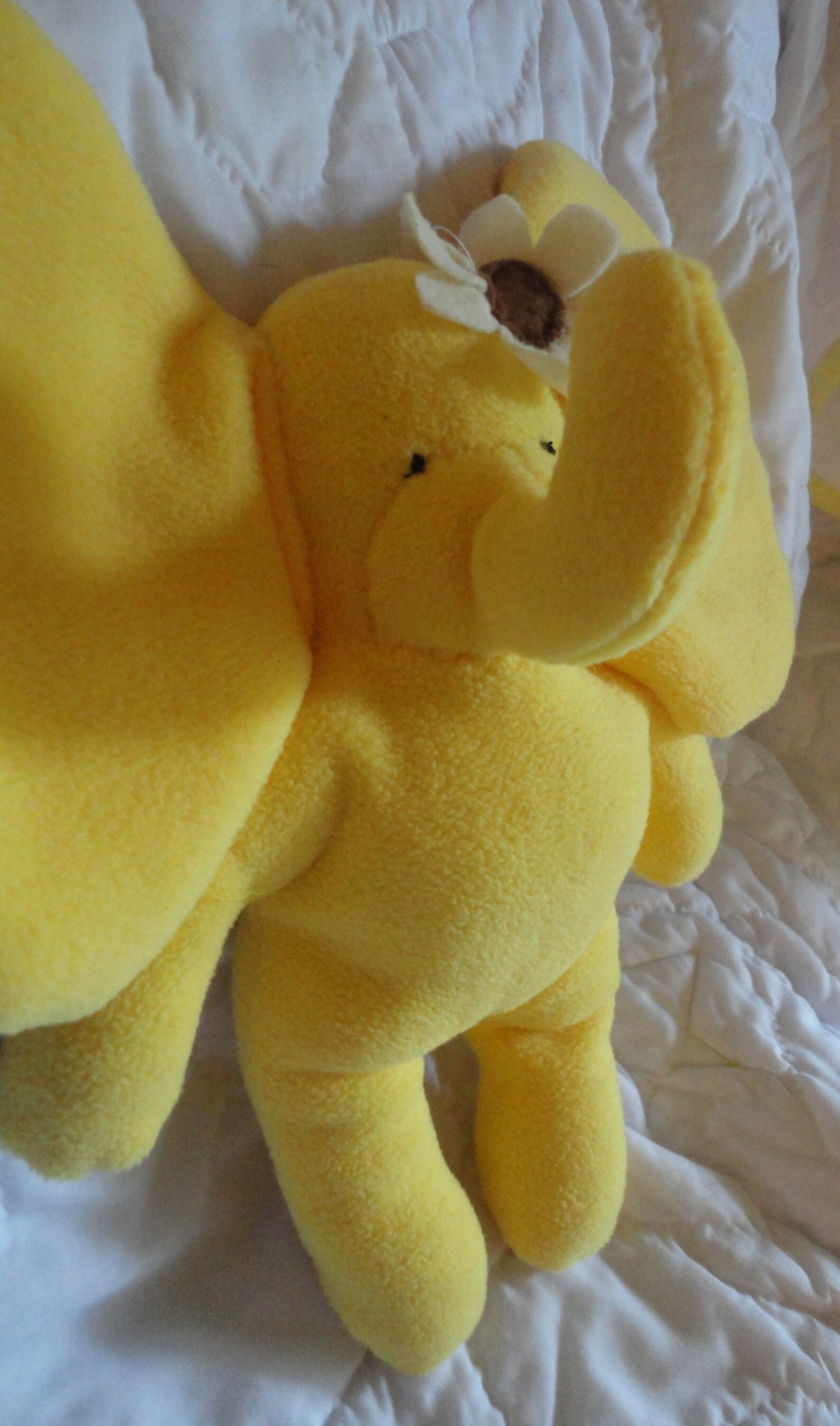 Plush Toy Yellow Baby Elephant Stuffie Named Daisy Handcrafted Stuffed ...