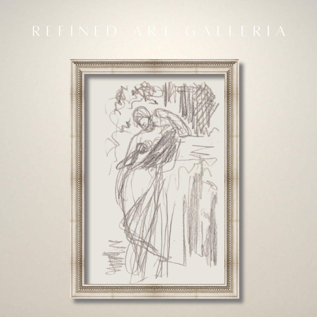 Vintage Charcoal Figure Study | Abstract Woman Line Drawing (digital ...