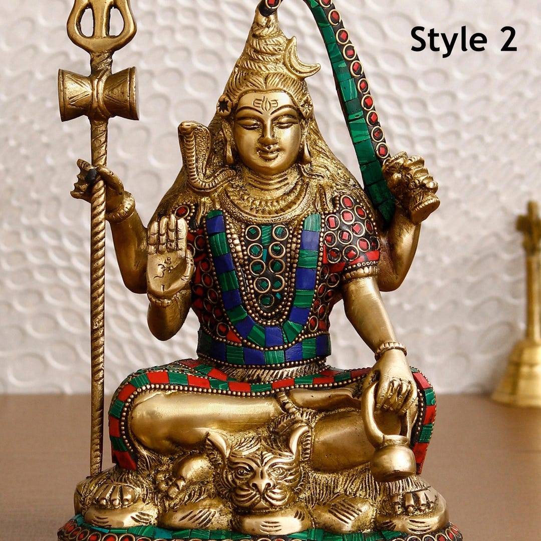 Brass Lord Shiva Idol | Handmade Hindu Statue | Home Decor & Puja Altar ...