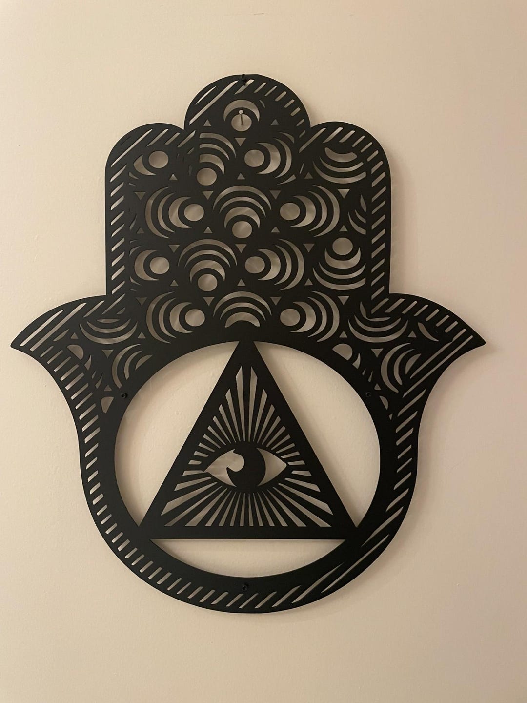 Hamsa Hand Metal Wall Decor 50 Cm Boho Wall Art Spiritual Home Decor ...