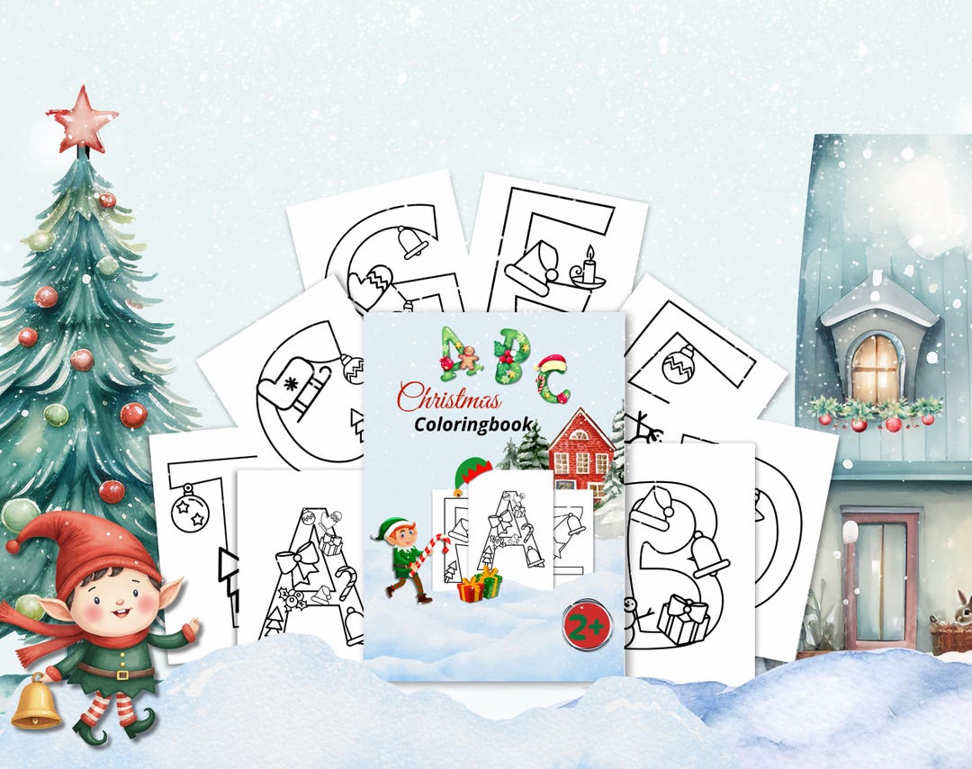 Alphabet Printables Christmas Coloring Pages for Children Toddlers ...