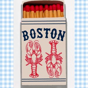 Boston Lobster Matchbox Art Print | Coastal Home Decor (digital ...