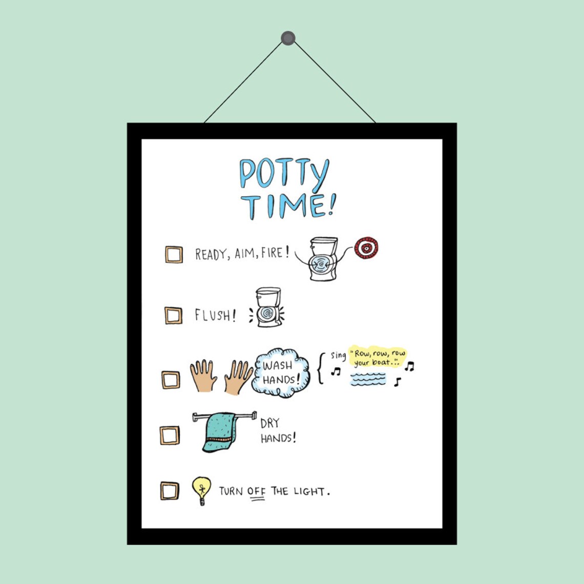 Potty Time Bathroom Sign for Boys | Children's Printable | Potty ...