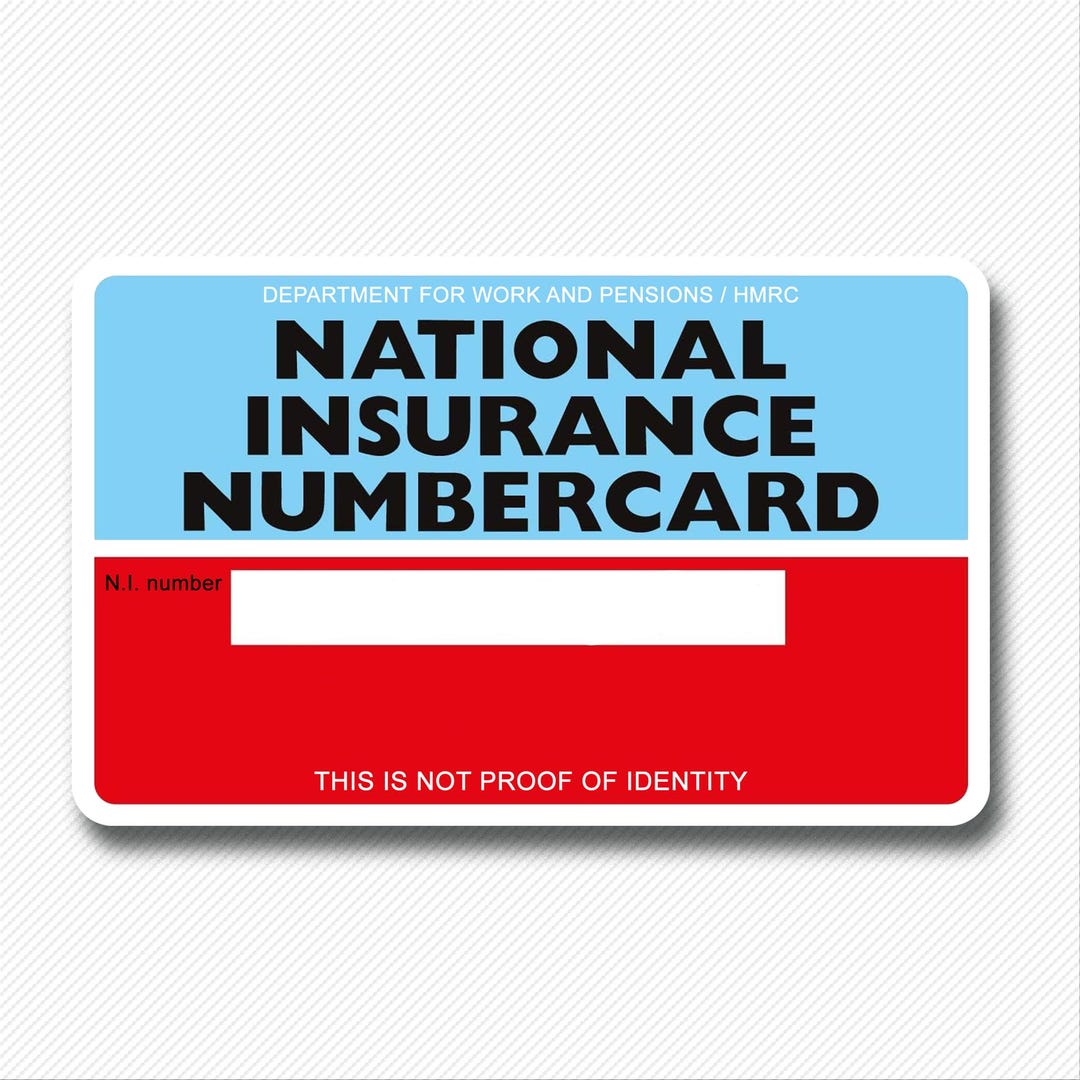 National Insurance Number Card Replacement - Etsy