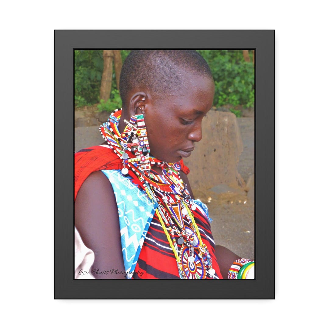 Beaded Jewelry Maasai Women Photo - African Décor for Stylish Homes, Masai Tribe Framed Print ...