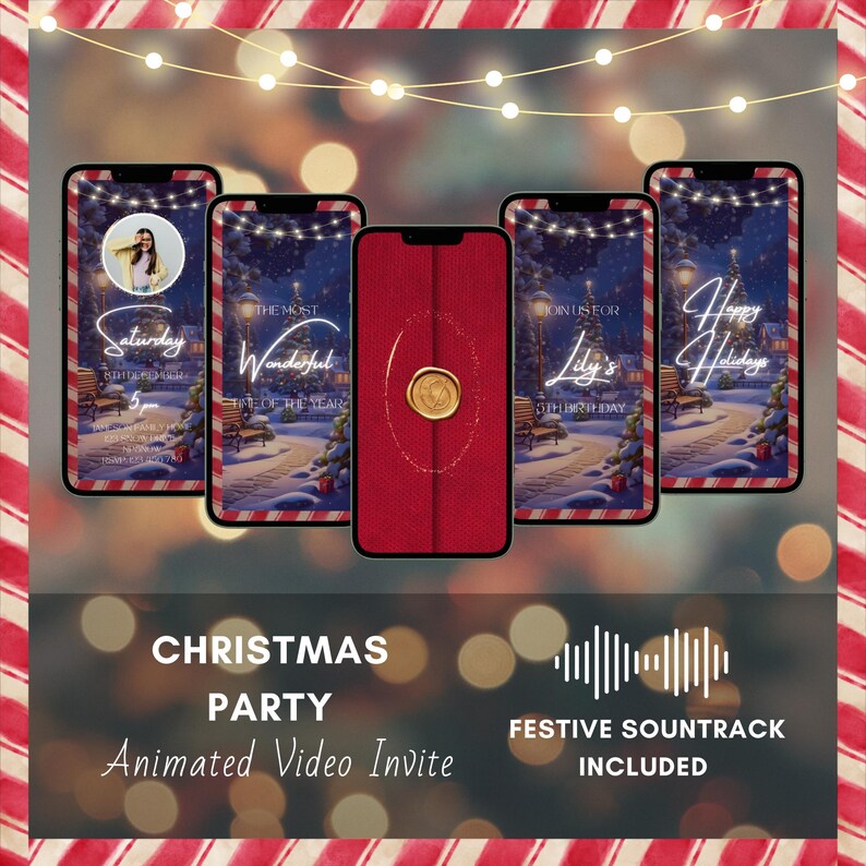 Animated Christmas Birthday Invitation | Festive E-vite (digital) - Etsy