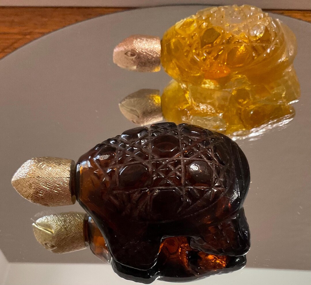 Vintage Turtle Avon Bottles. Rare 1970s Vintage Avon Collectable. Amber ...