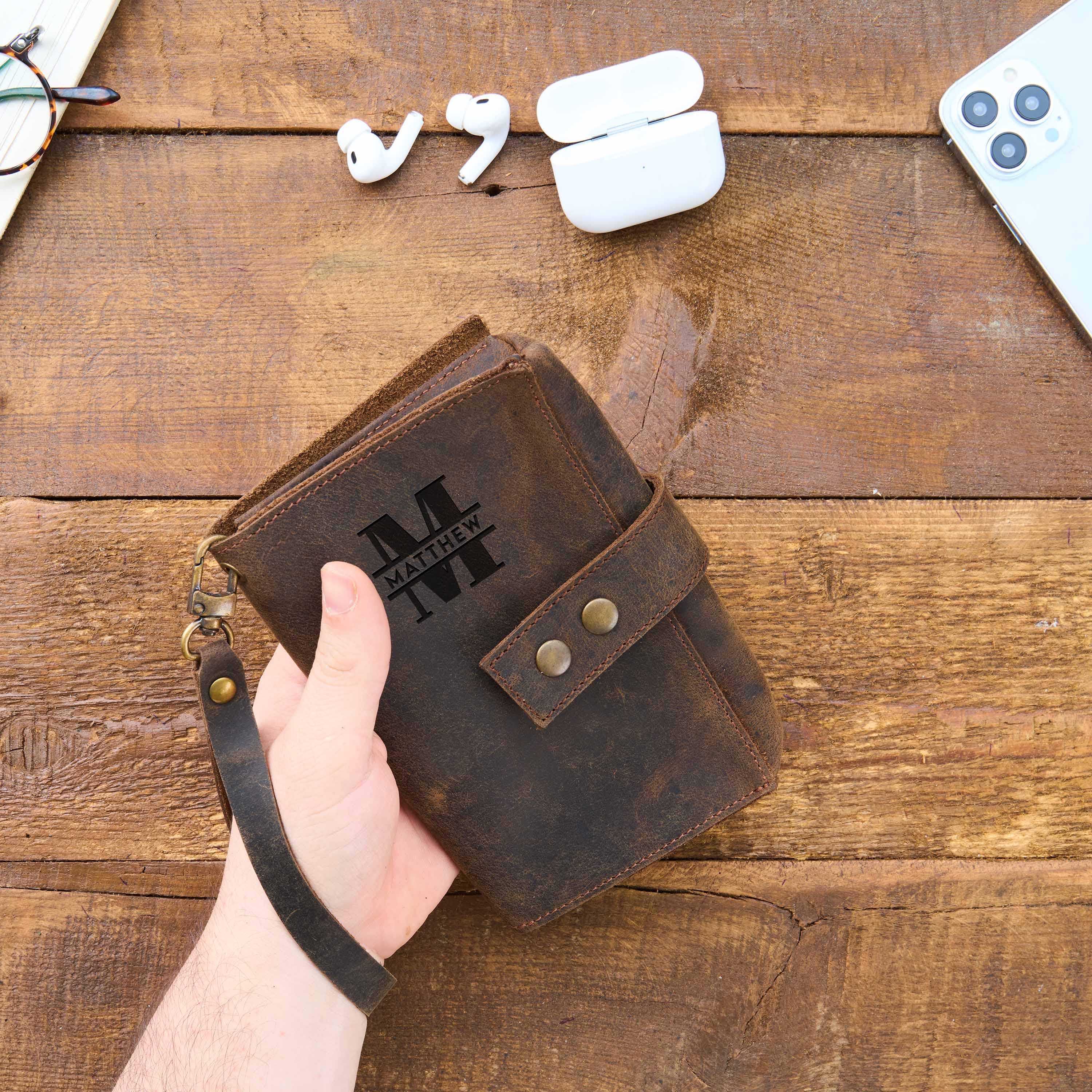 Personalized Leather Travel Tech Bag: Custom Cable Organizer and Gadget ...