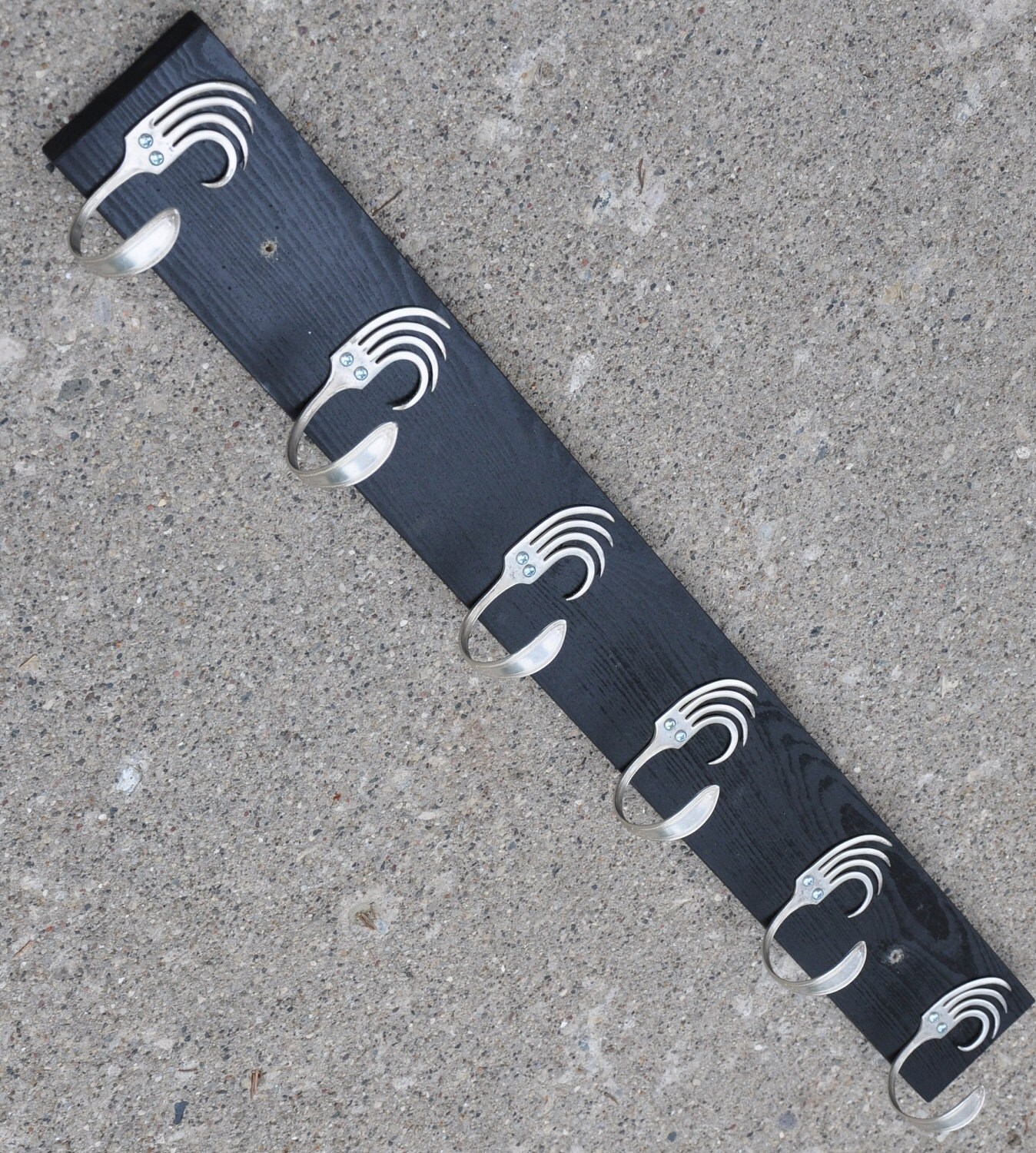 6 Funky Wave Fork Hooks Coat Rack Recycled Silverware Wall Art - Etsy