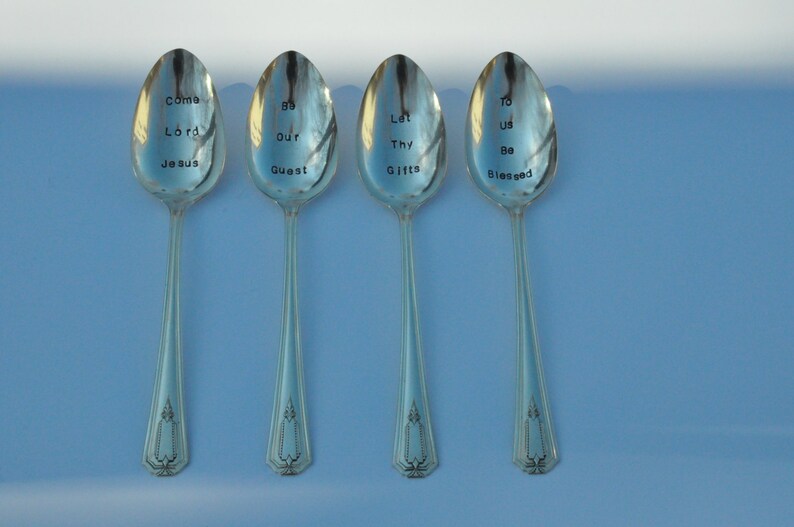 Spoons Custom Stamped for Serving Prayer Come Lord Jesus... | Etsy